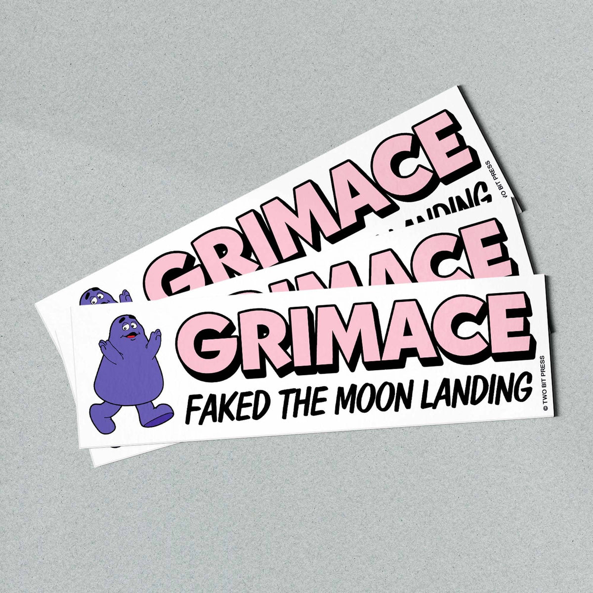 GRIMACE faked the MOON LANDING Bumper Sticker – Vortex Souvenir