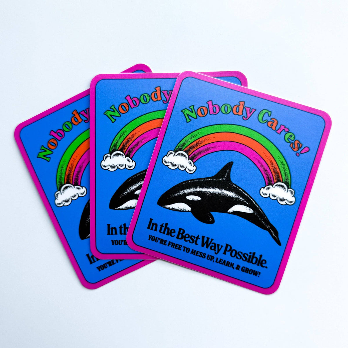 Nobody Cares Orca Sticker – Vortex Souvenir