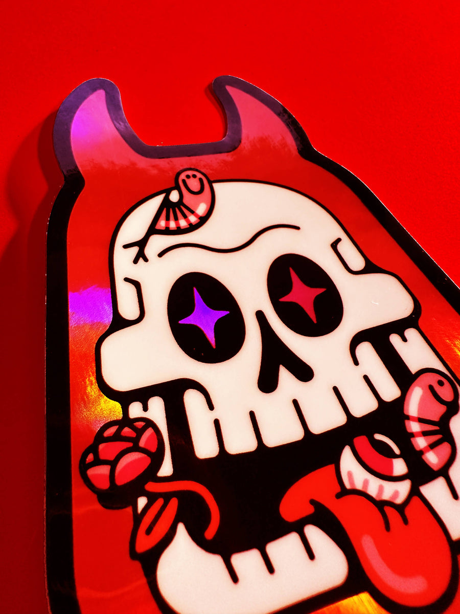 Devil Skull Sticker – Vortex Souvenir