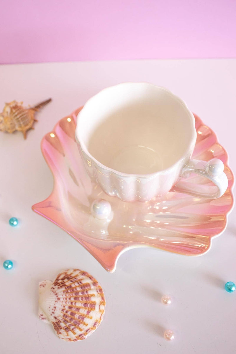 Seashell Cup & Saucer Set – Vortex Souvenir