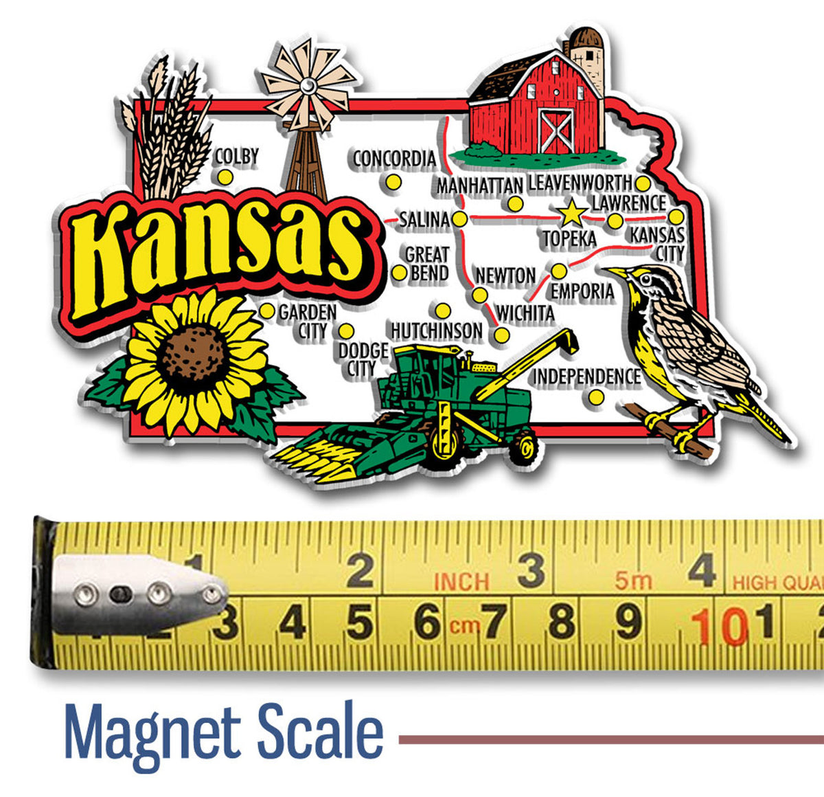 Kansas State Jumbo Fridge Magnet – Vortex Souvenir