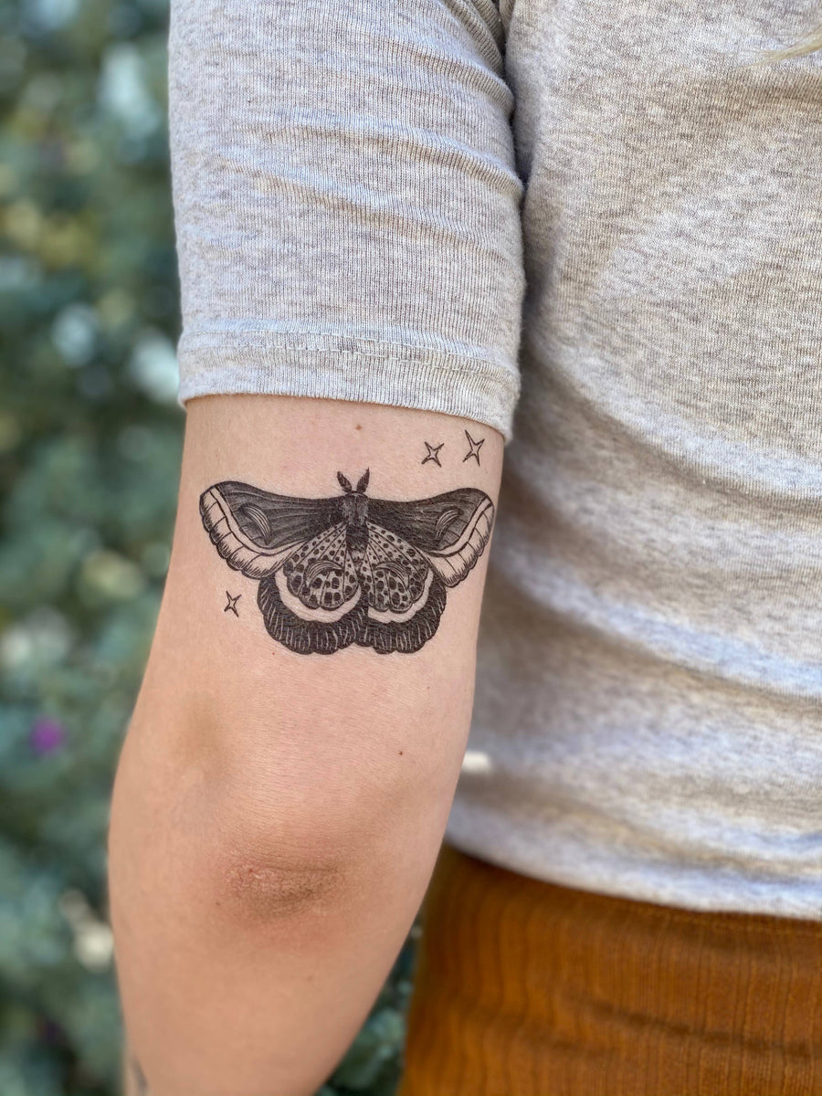 Night Moth Temporary Tattoo – Vortex Souvenir